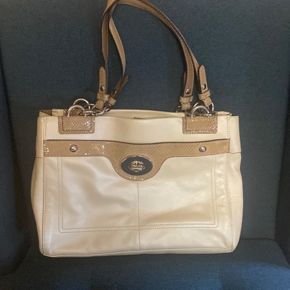 Coach | Bags | Coach Cream Handbag | Poshmark